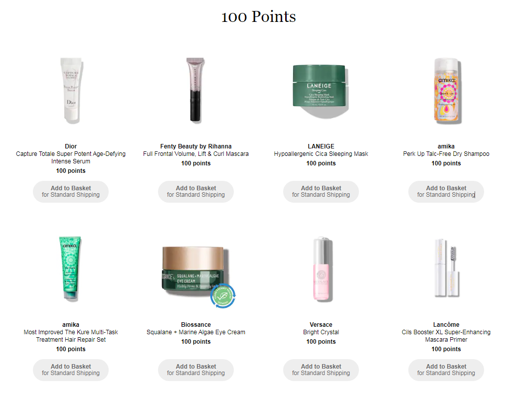 Rewards Bazaar (La Mer, Dior, Lancome, Estee Lauder, Tatcha, Kiehl's ...