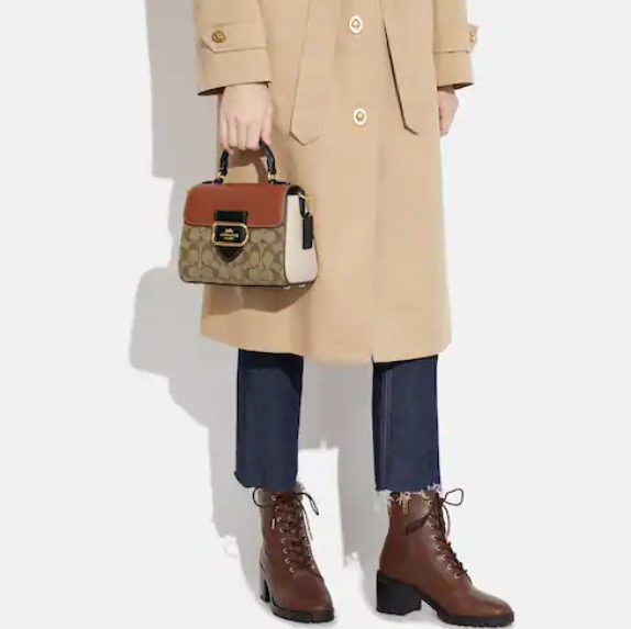70% Off Coach Morgan Top Handle Satchel In Colorblock Signature Canvas ...